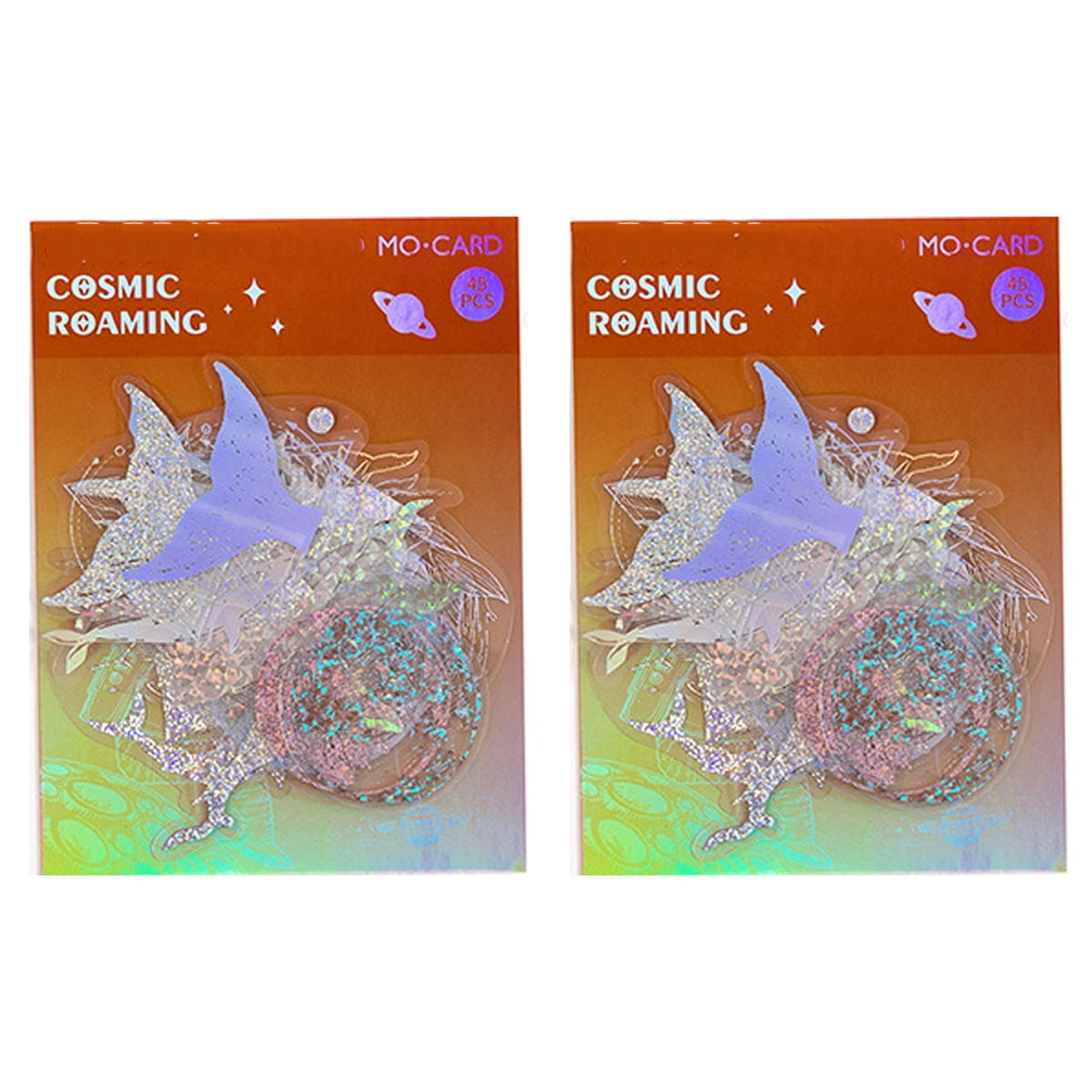 90 Pcs Holographic Stickers, Glitter Shiny Iridescent Transparent Resin ...