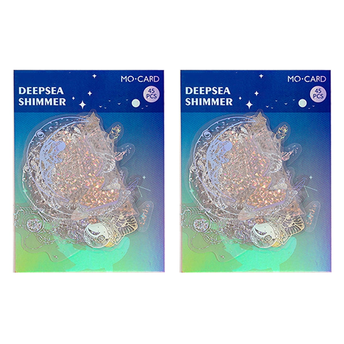 90 Pcs Holographic Stickers, Glitter Shiny Iridescent Transparent Resin ...