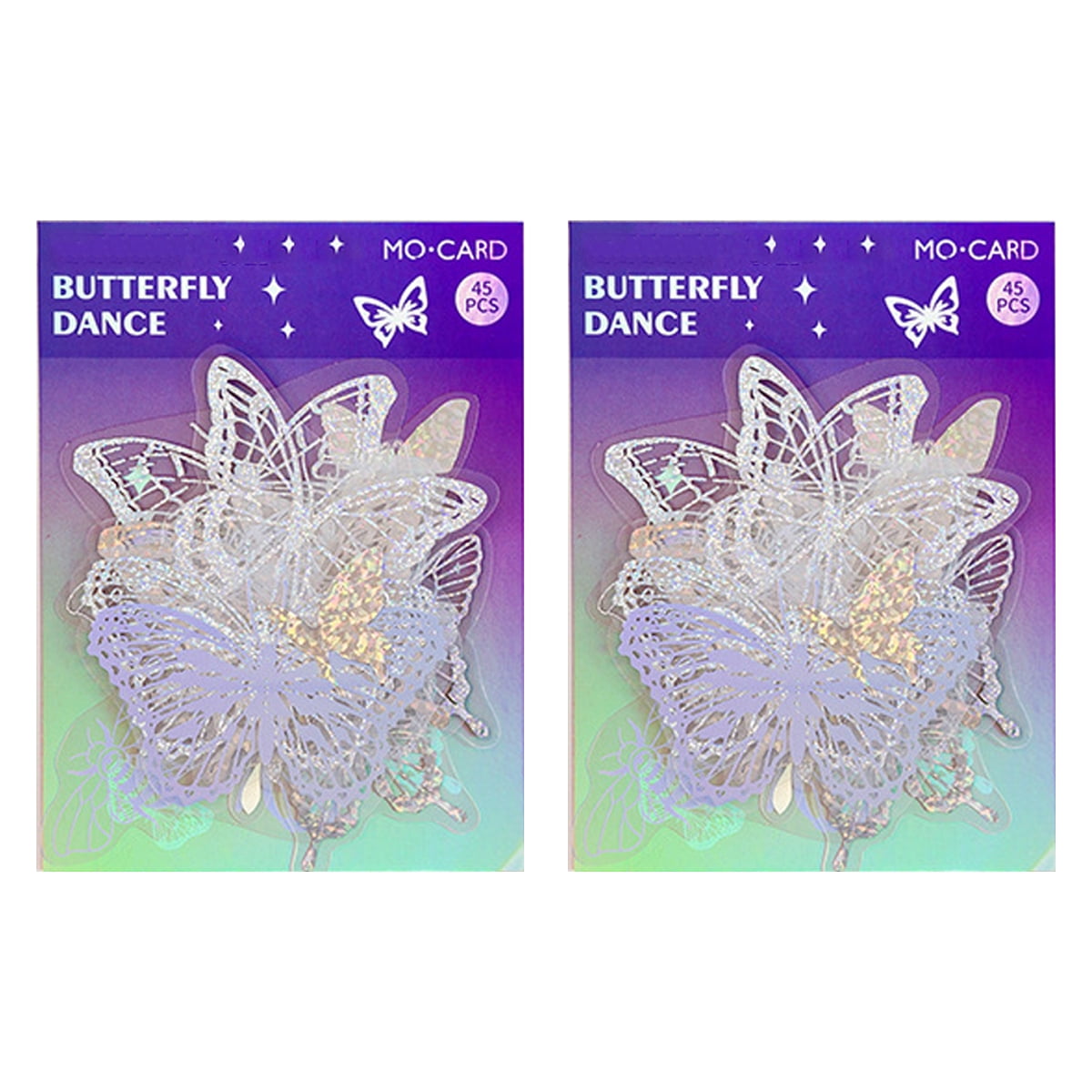 90 Pcs Holographic Stickers, Glitter Shiny Iridescent Transparent Resin ...