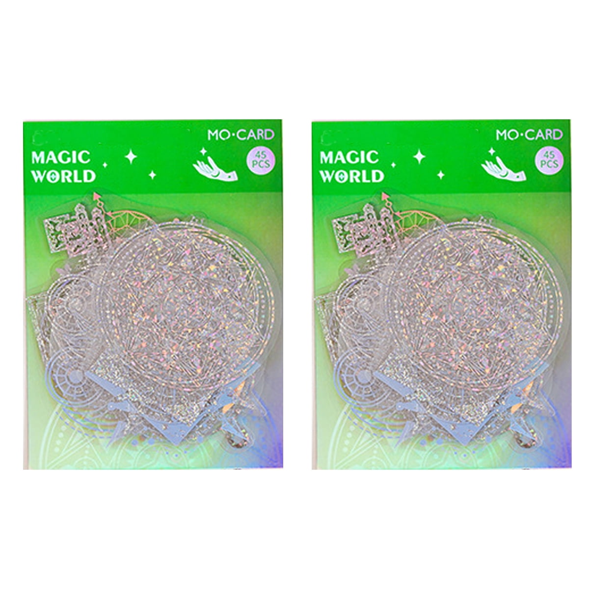 90 Pcs Holographic Stickers, Glitter Shiny Iridescent Transparent Resin ...