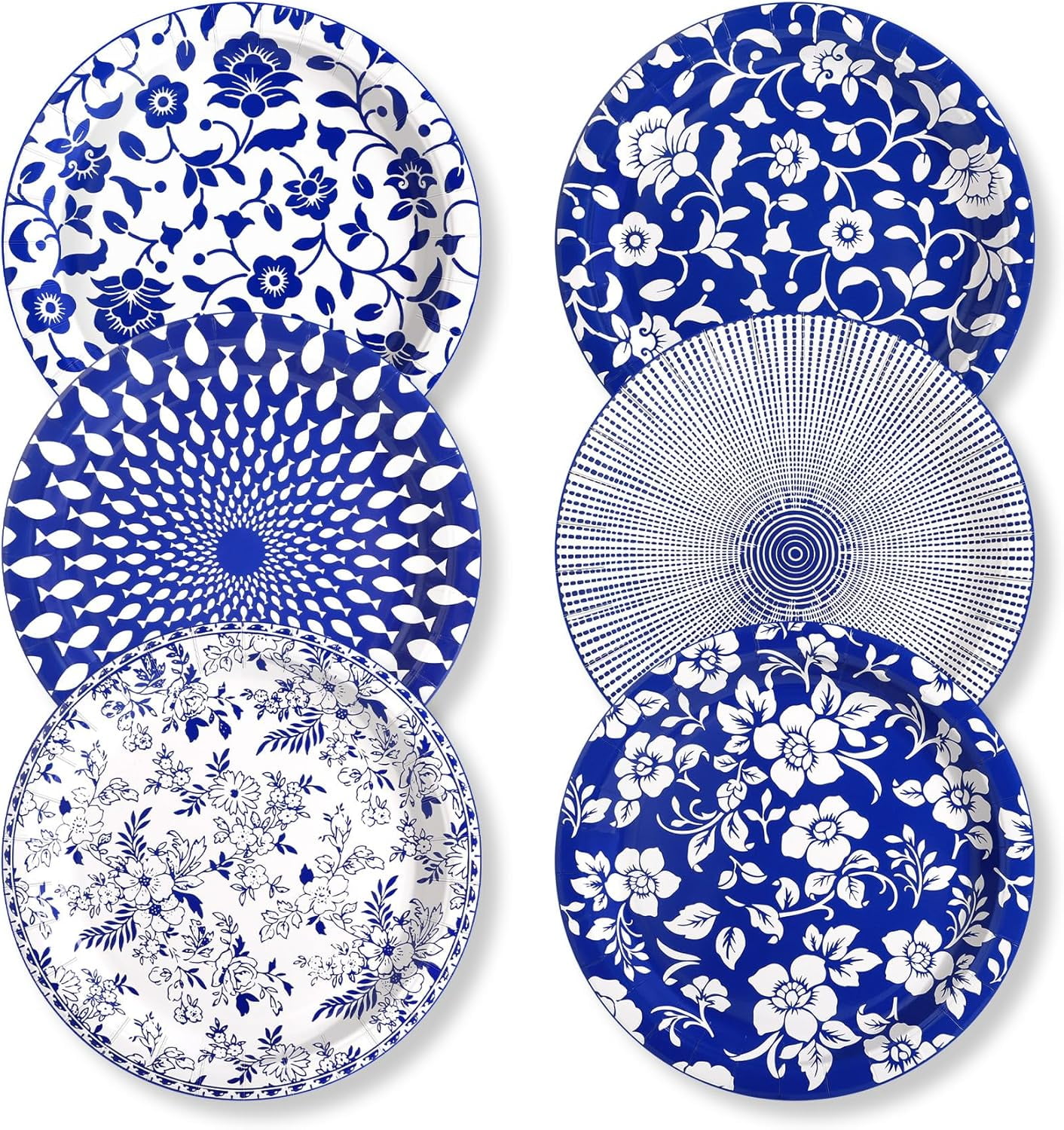 90 Pcs Paper Plates 10 Inch Bulk Thick Heavy Duty Disposable Printed ...