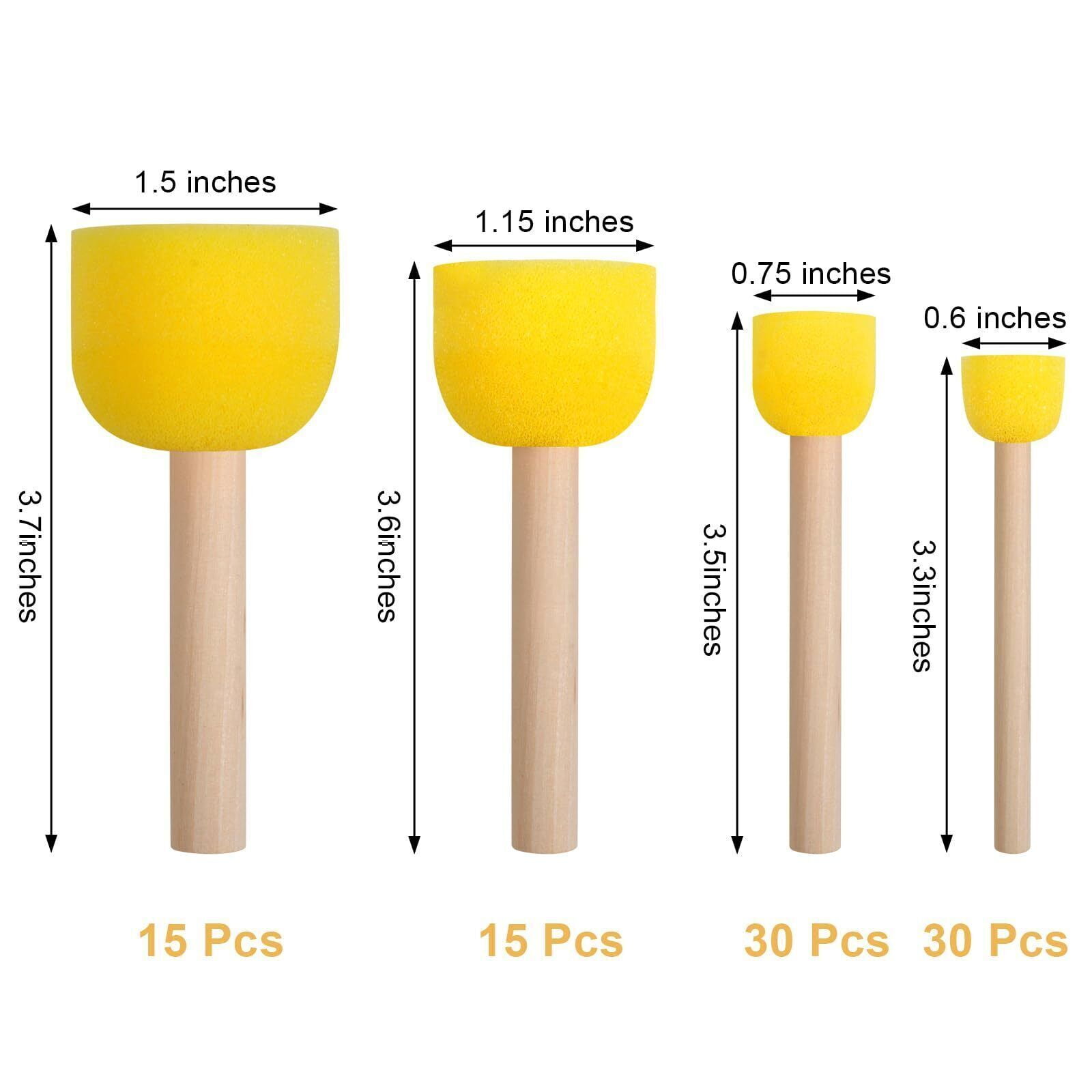 90 Pcs Round Sponges Brush Set, Round Sponge Brushes for Painting, Paint Sponges - Walmart.com