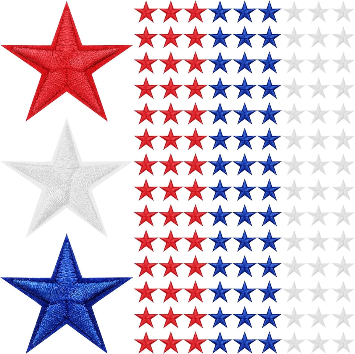 90 Pcs Stars on Patches,Five-Pointed Star Patch to Be Ironed,Decorative ...
