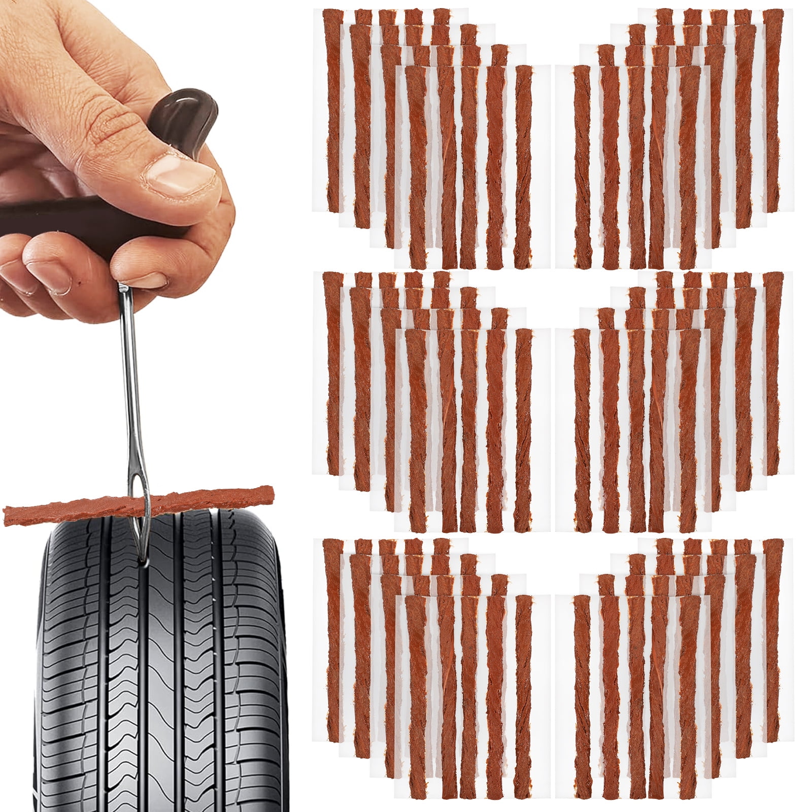 90 Pcs Tire Plugs Rubber Tire Repair Plugs Universal Tire Repair Kit ...