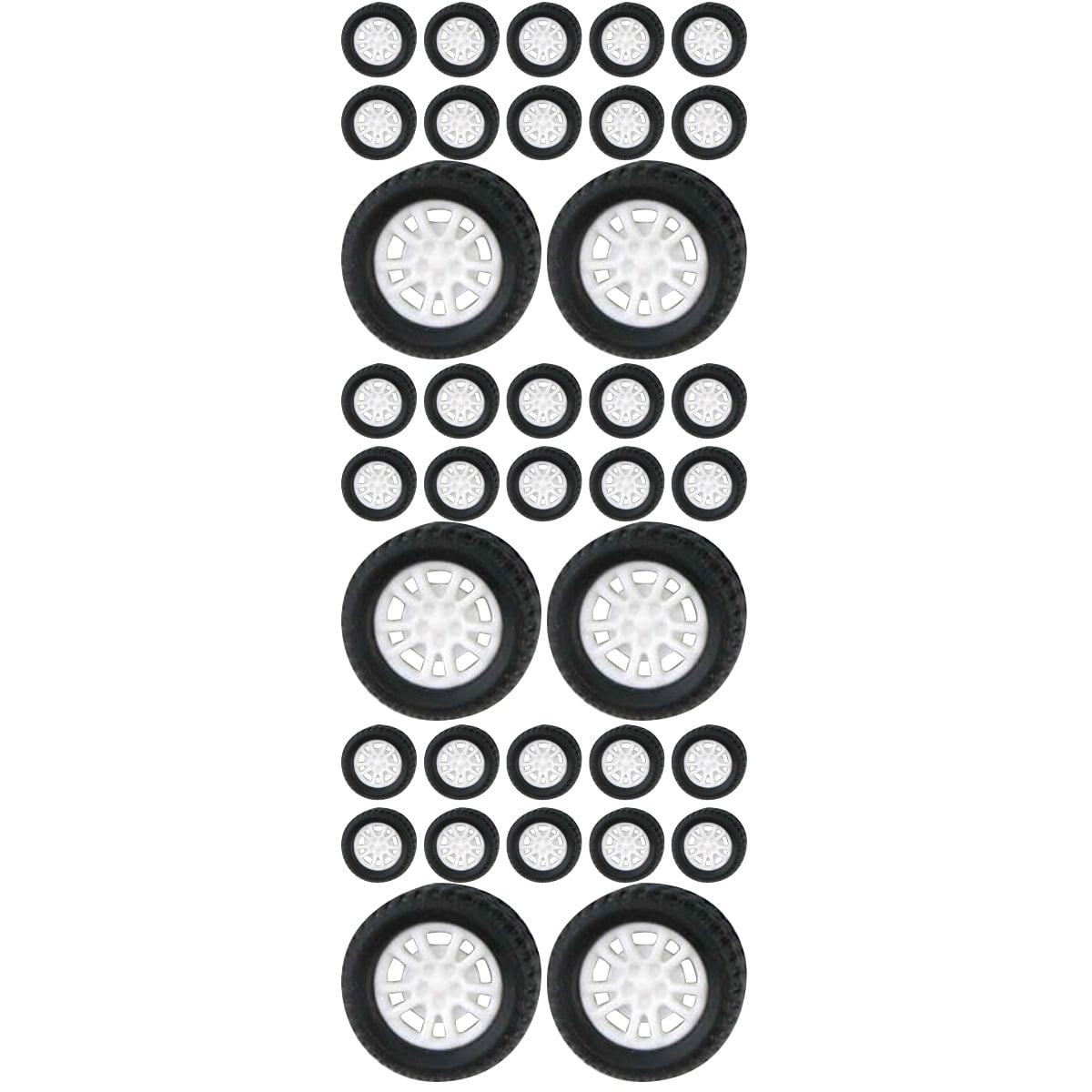 FENGGUIQU 90Set Kids Car Wheels Rubber DIY Educational Toy Accessories ...