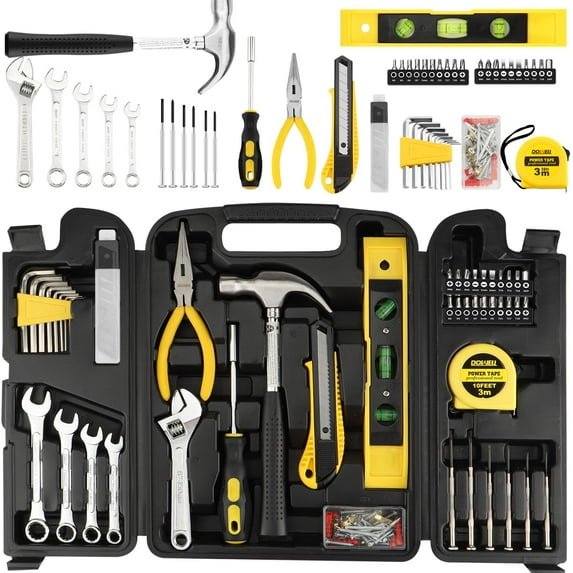 \90 Piece Tool Set Home Repair Hand Tool Kit with Wrench Sets Plastic ...
