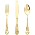 90 Pieces Gold Plastic Silverware - Heavy Duty Gold Disposable Utensils ...
