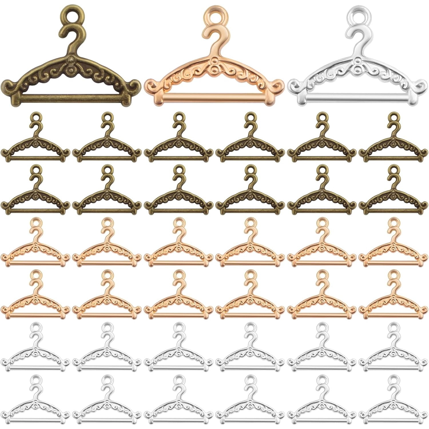 90 Pieces Tibetan Clothes Hanger Charms Alloy Mini Decorative Coat ...