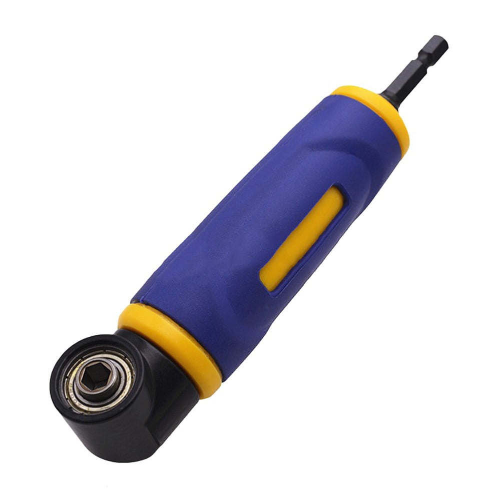 90° Right Angle Drill Adapter 1/4 Hex Drill Bit Socket Angle Extension ...