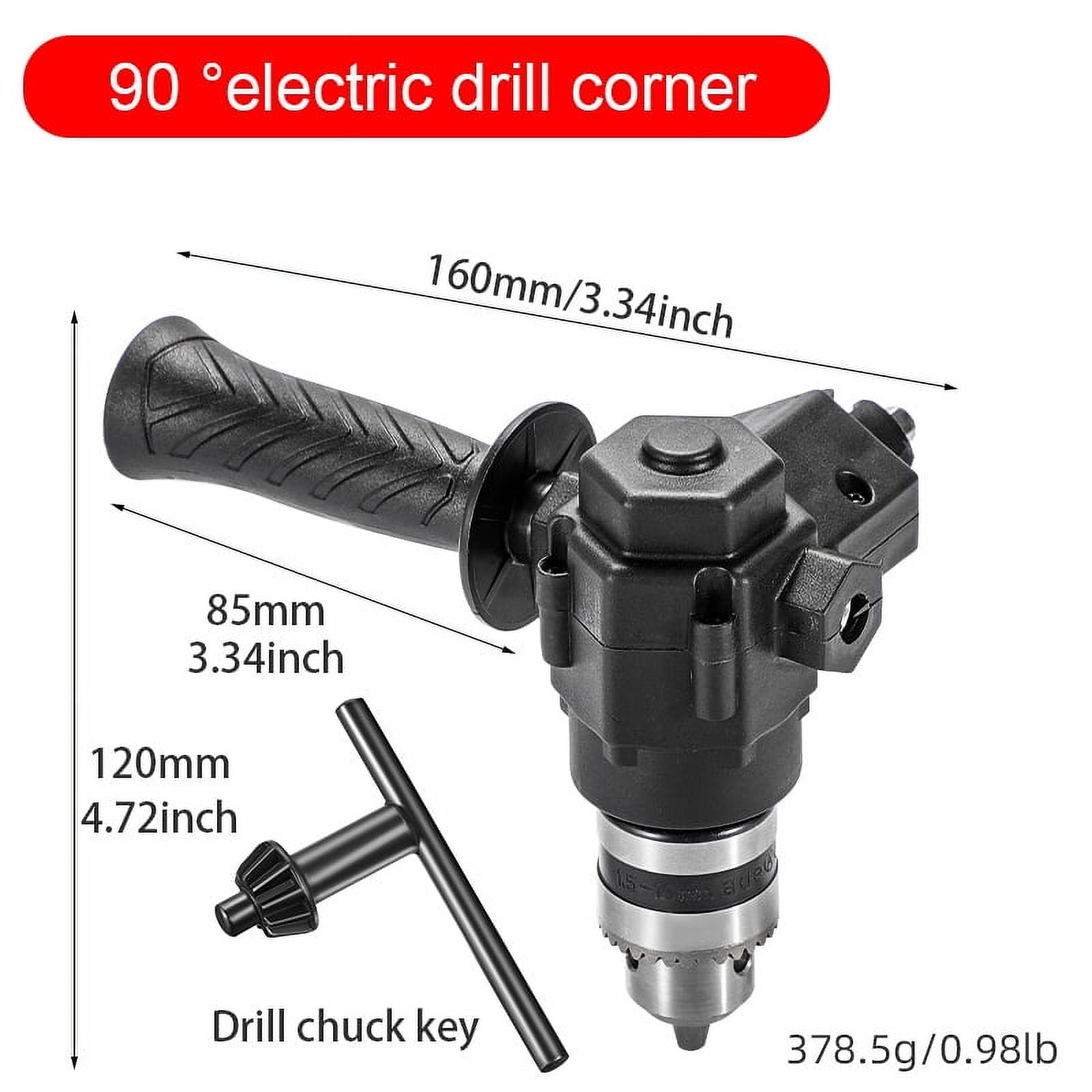 90° Right Angle Drill Attachment with 360° Rotatable Head, Universal 3 ...