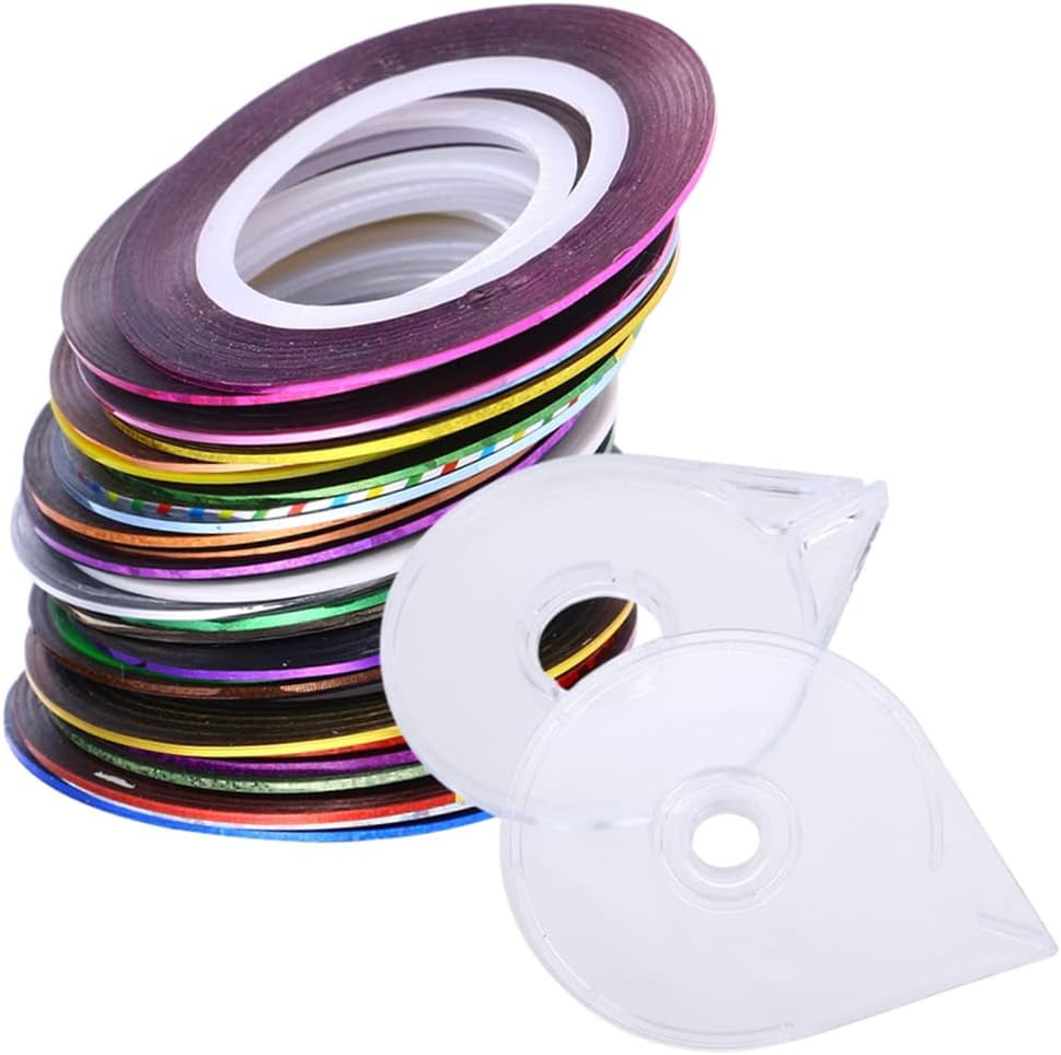 90 Rolls String Glitter Nail Stickers Glitter Duct Tape Metal Tape ...