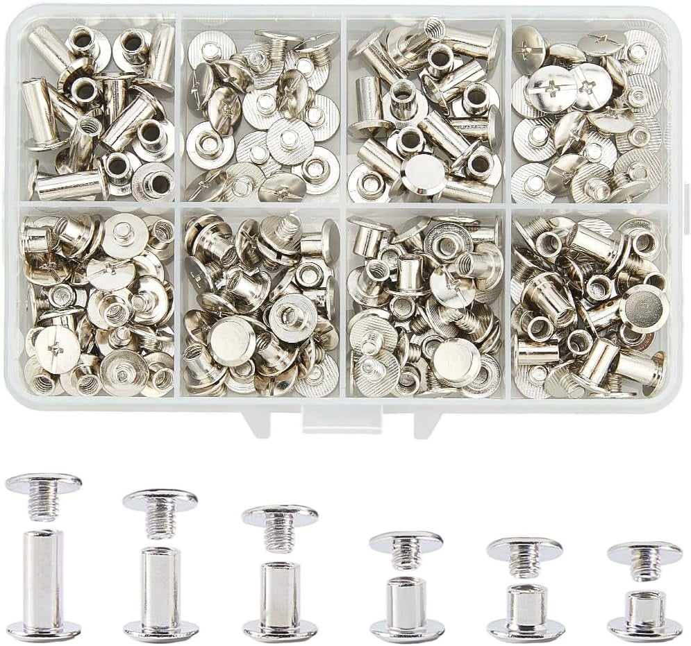 90 Sets 6 Styles Chicago Binding Post Chicago Screws Rivet Assorted ...