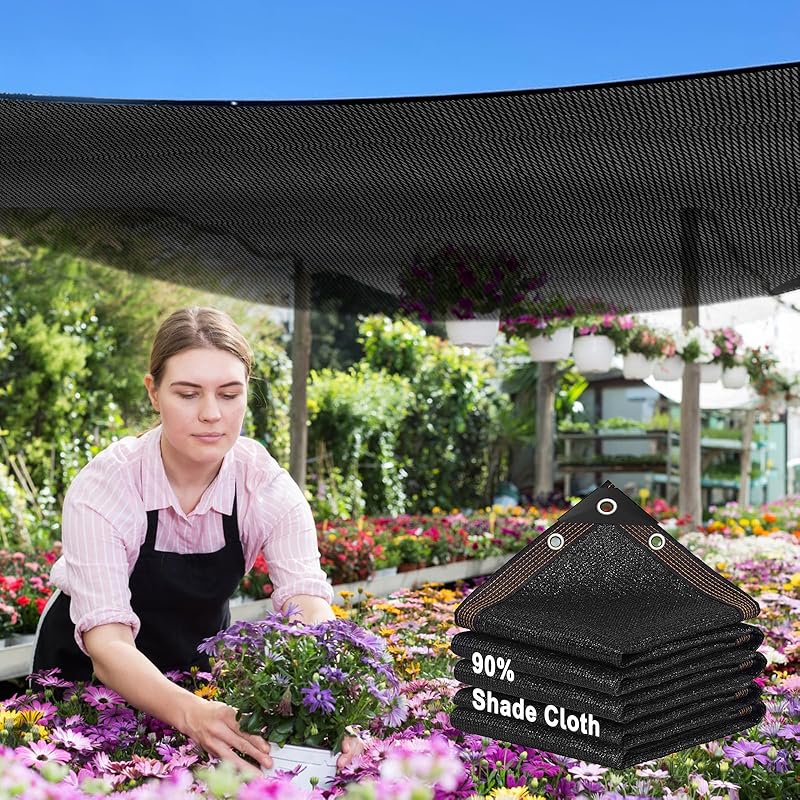 90% Shade Cloth,3x6ft Tear Resistant Sun Shade Net with Reinforced ...