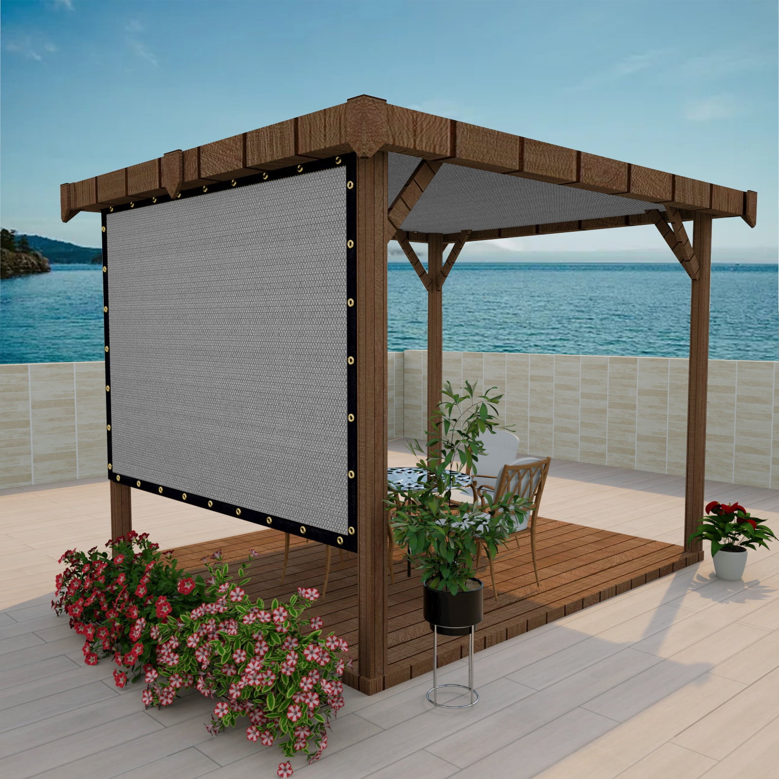 90% Shade Fabric Sun Shade Cloth with Grommets GN08 for Pergola ...