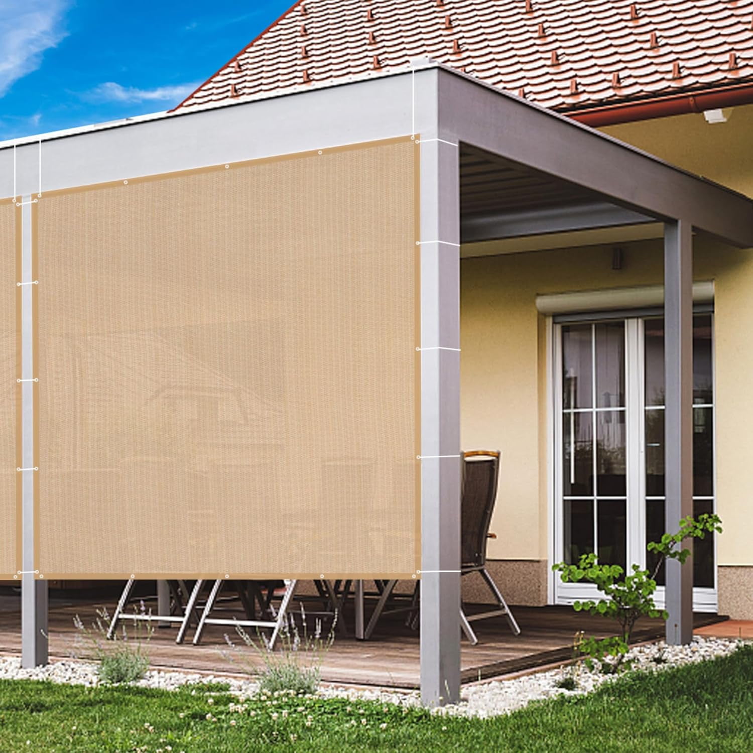 90% Shade Fabric Sun Shade Cloth Privacy Screen with Grommets for Patio ...