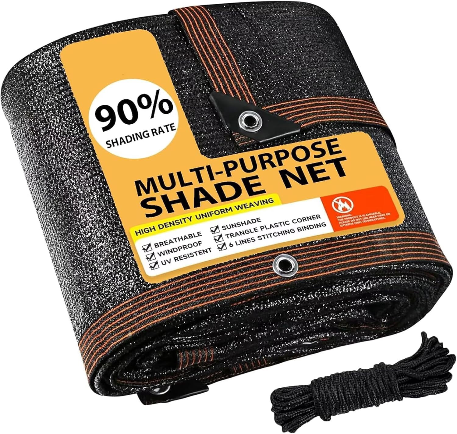 90% Shade Fabric Sun Shade Cloth with Reinforced Grommets, Outdoor Sun ...