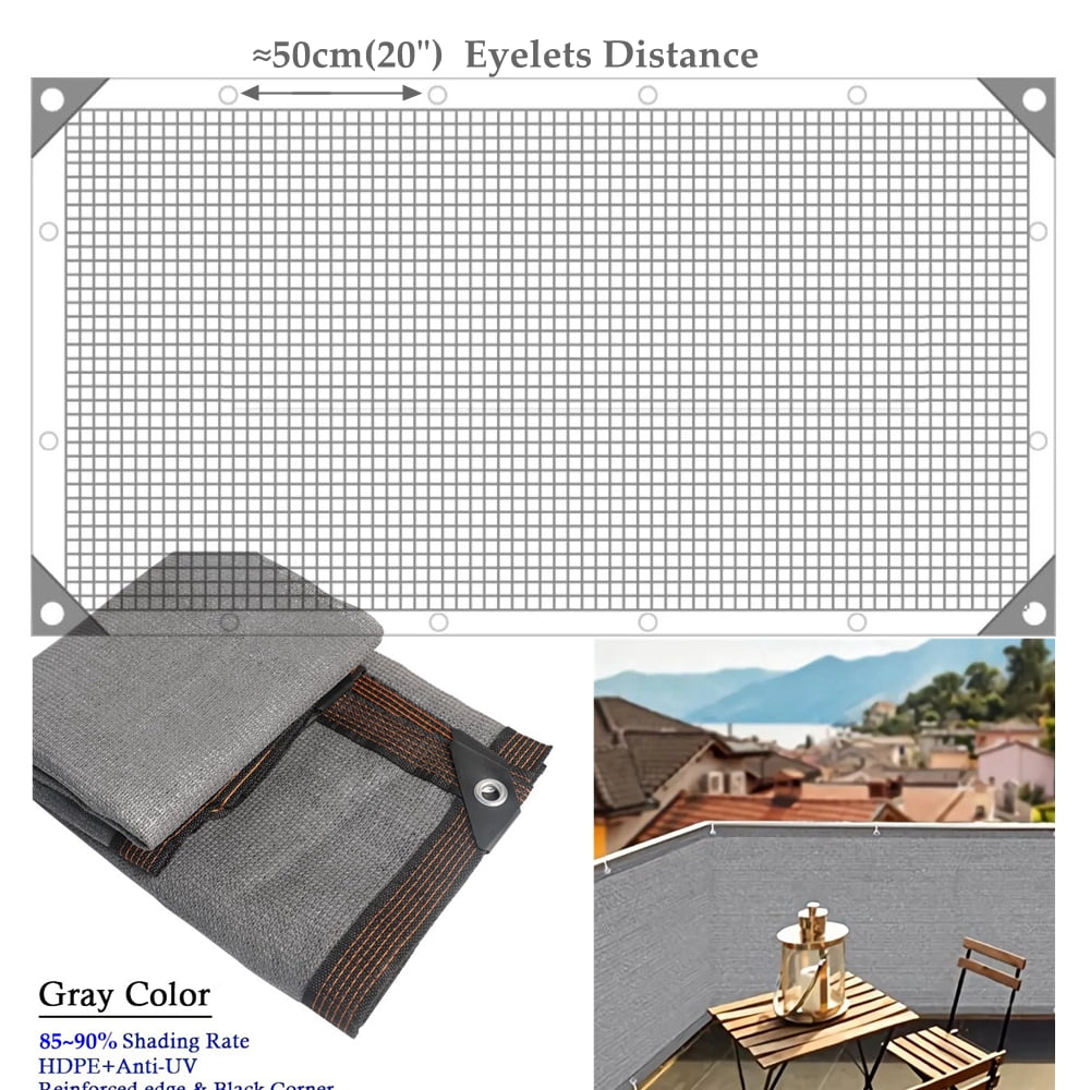 90% Shading Breathable Balcony Privacy Screen Outdoor Sun Shade Net ...