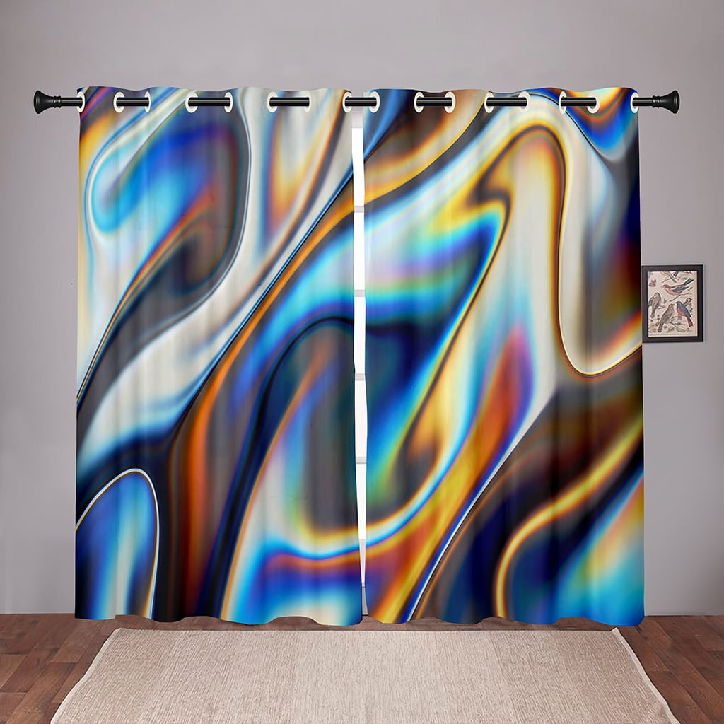 90% Shading Thick Abstract Blurred Surface Blackout Window Curtain For ...