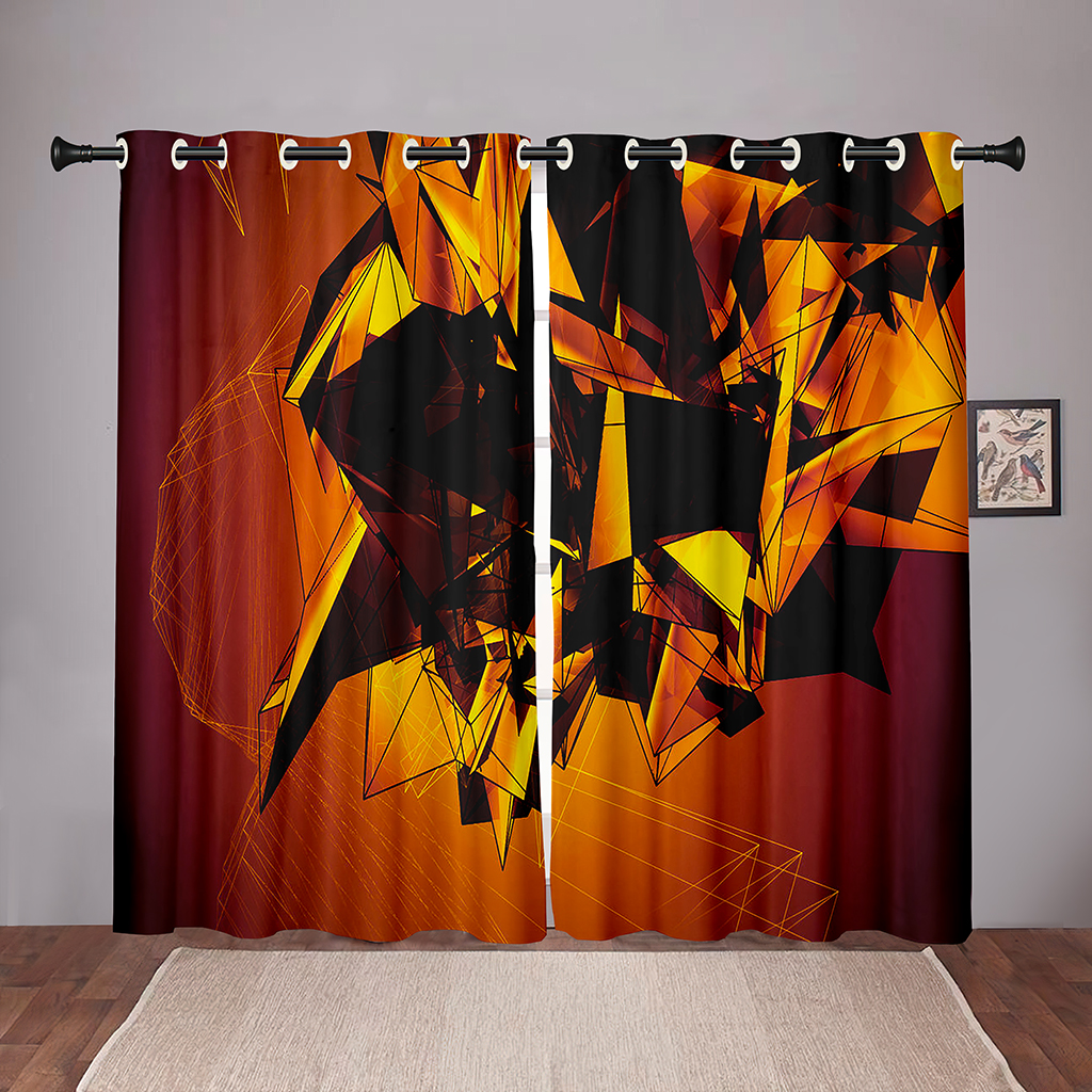 90% Shading Thick Haotic Plexus Surface CoolBlackout Window Curtain For ...
