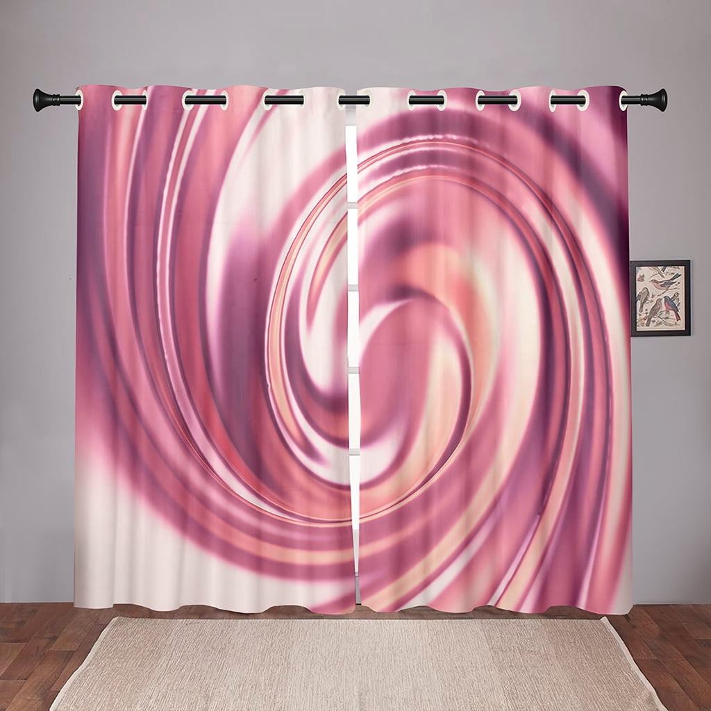 90% Shading Thick Render Abstract Art Wavy Blackout Window Curtain For ...