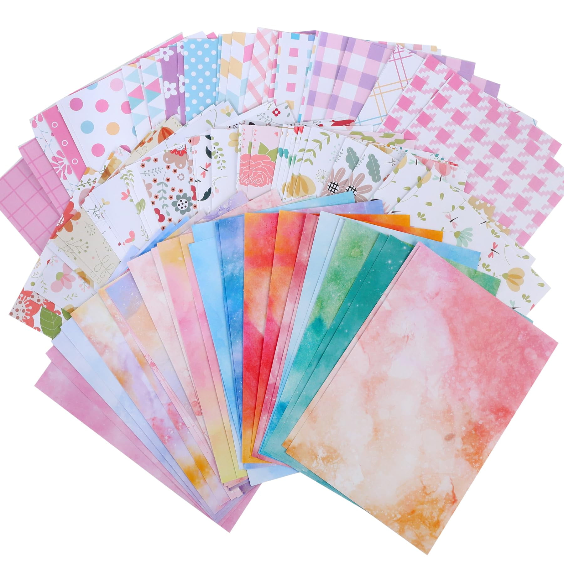 90 Sheets Decorative Stationery TSF6 Craft Textured Writing Rainbow ...