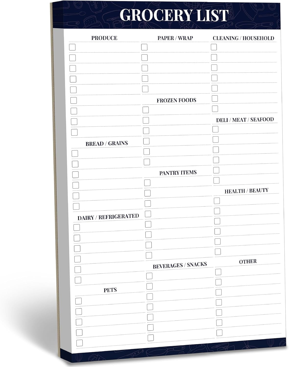 90 Sheets Grocery List Magnet Pad, Organized List for Quick and Easy ...