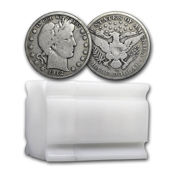 90% Silver Barber Halves $10 20-Coin Roll VG+ - Walmart.com