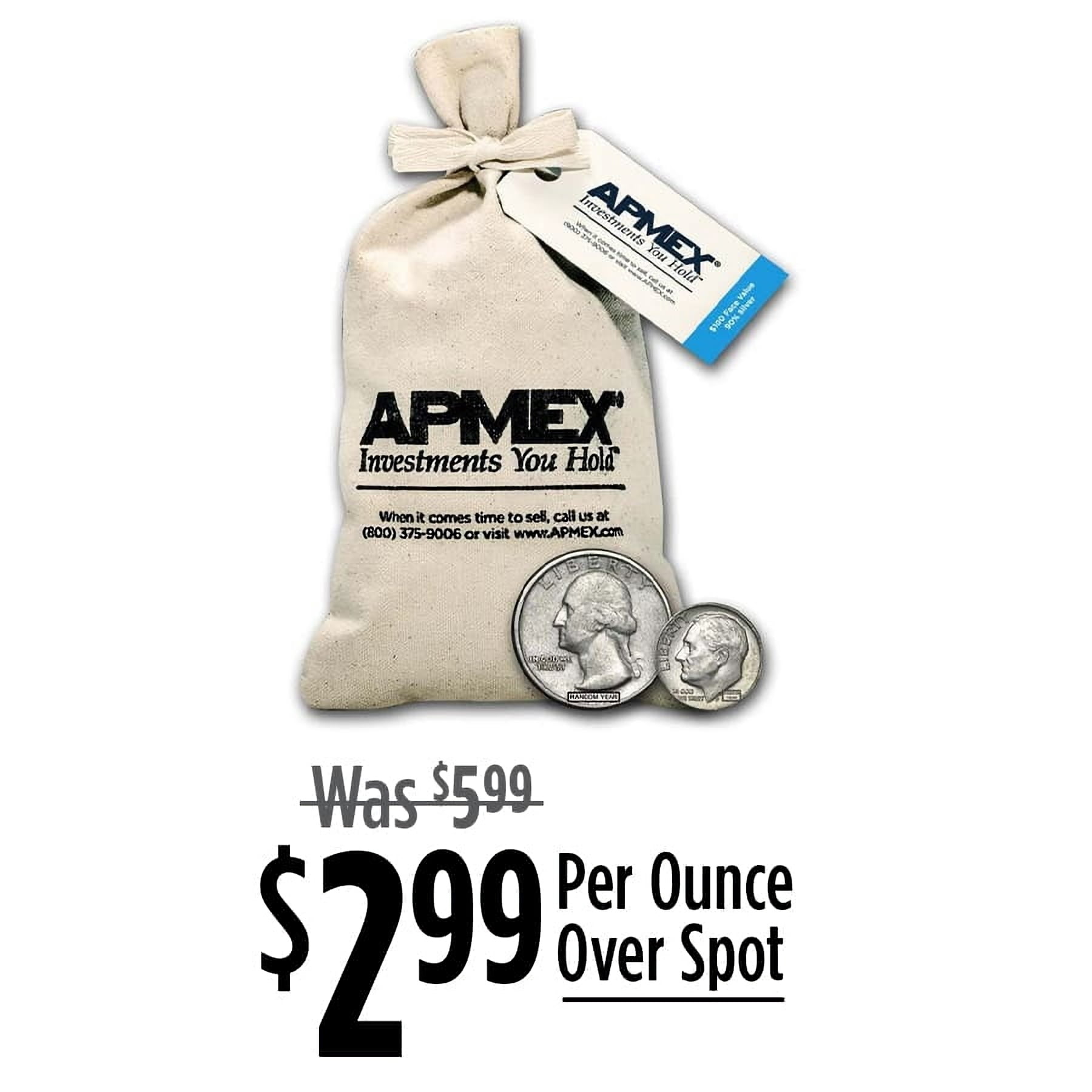 90% Silver Coins - $100 Face Value Bag with Ounce Quarters - Walmart.com