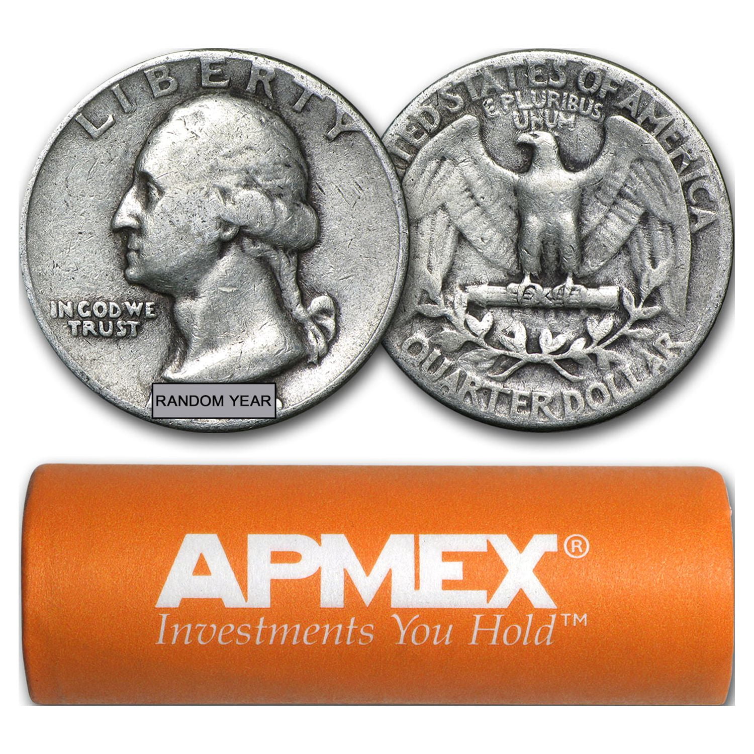 90% Silver Washington Quarters 40-Coin Roll Avg Circ - Walmart.com