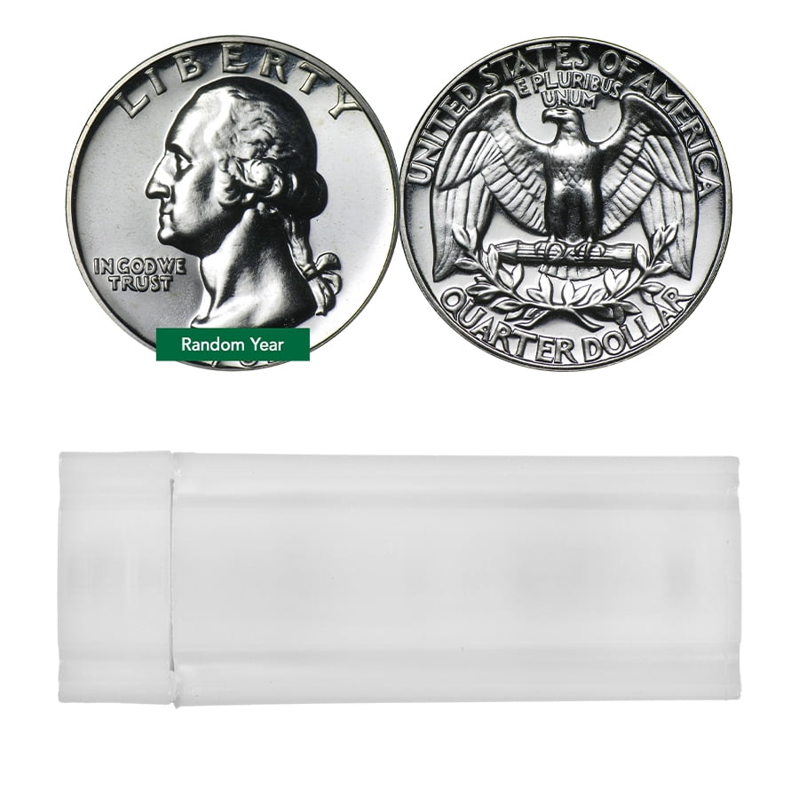 90% Silver Washington Quarters - 40-Coin Roll Proof - Walmart.com