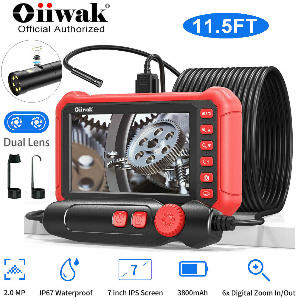 90°Steering Industrial Endoscope Camera 7"IPS Screen Semi-Rigid ...