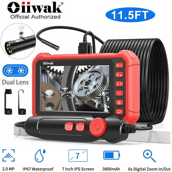 90°Steering Industrial Endoscope Camera 7"IPS Screen Semi-Rigid ...