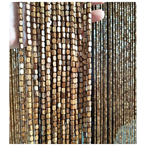 90 Strands Encrypted Solid wood Beaded Curtains with rods Door String ...