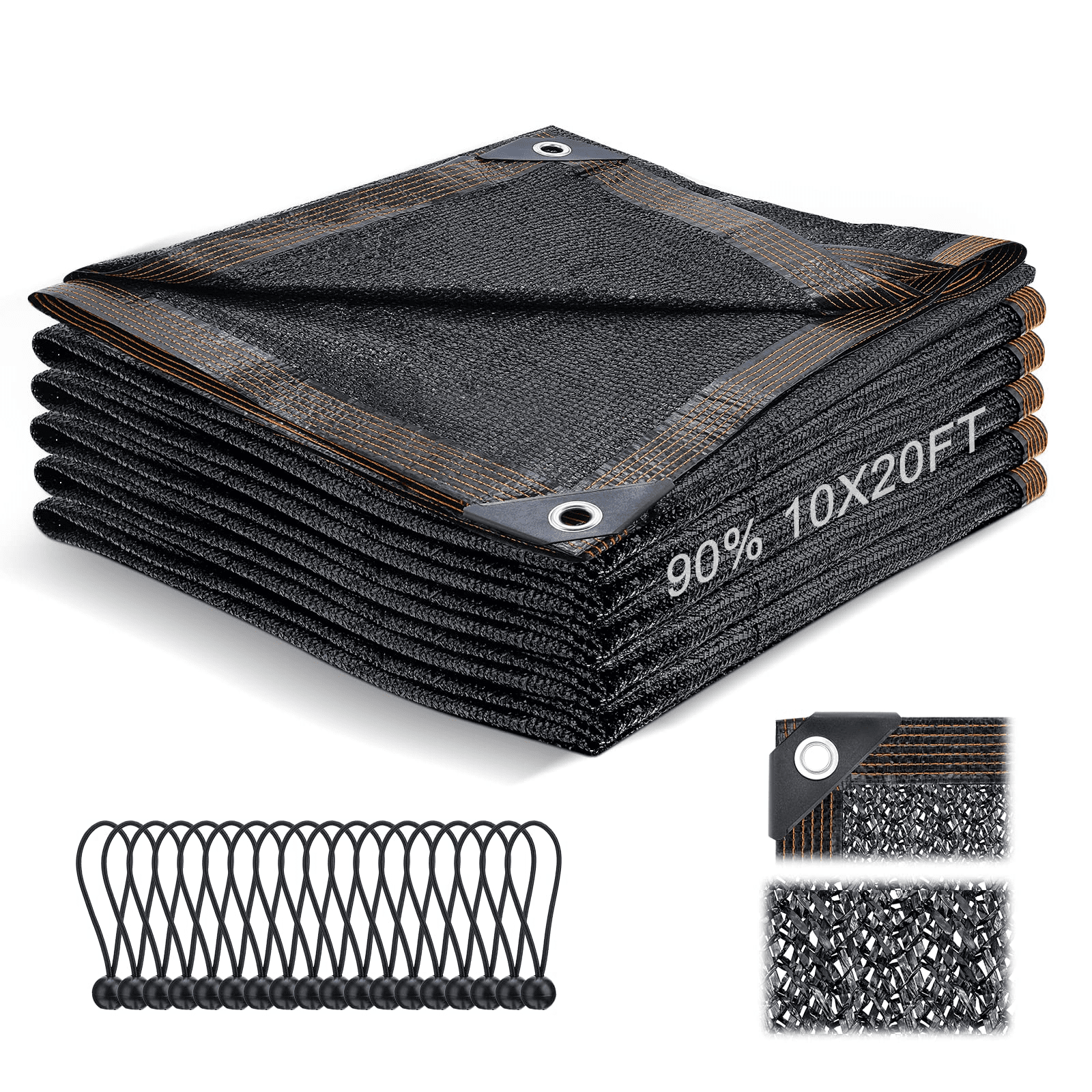 90% UV Resistant Sun Shade Cloth, 10x20 FT Mesh Tarp with Grommets for ...