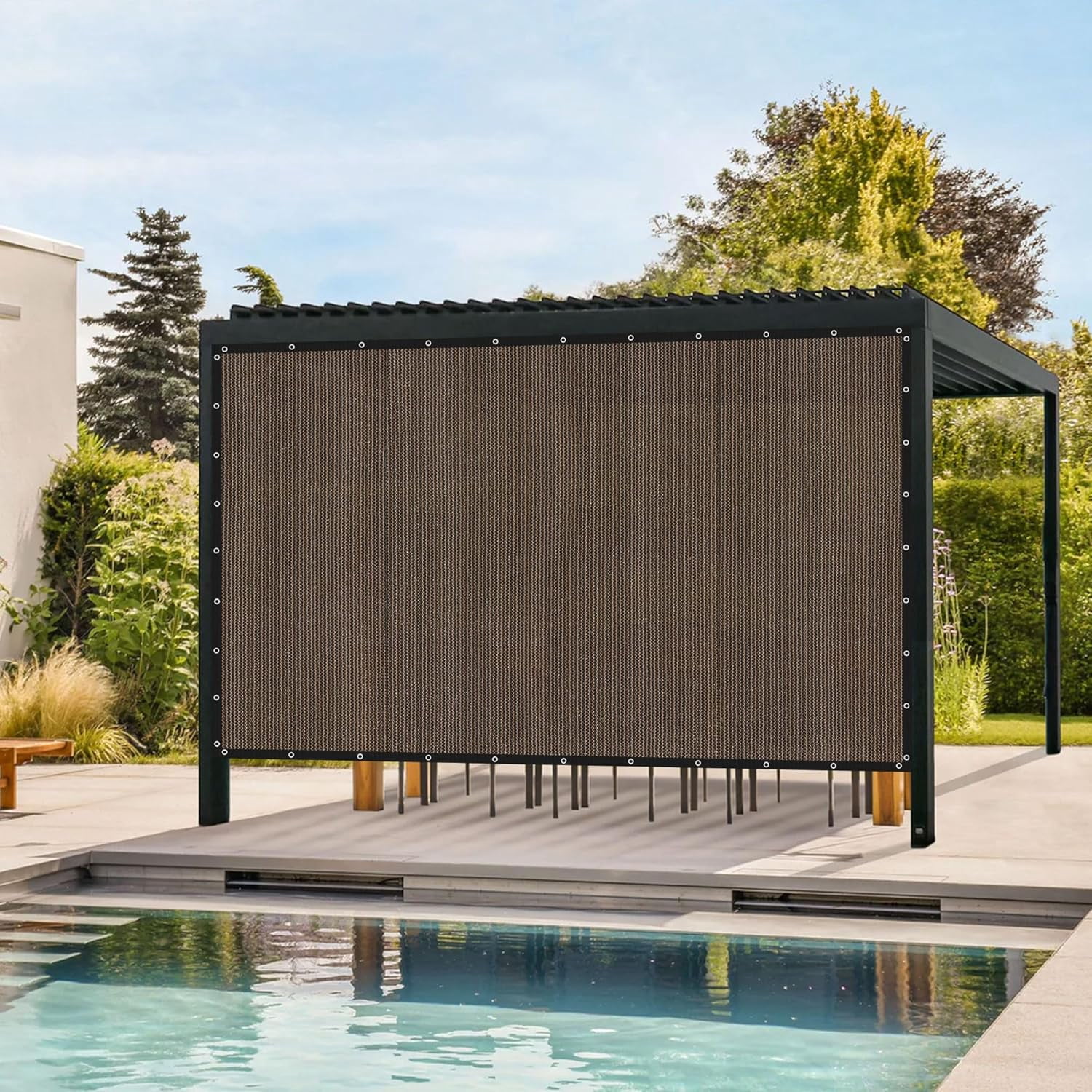 90% Sun Shade Cloth with Grommets, Outdoor Privacy Screen Shade Cover ...