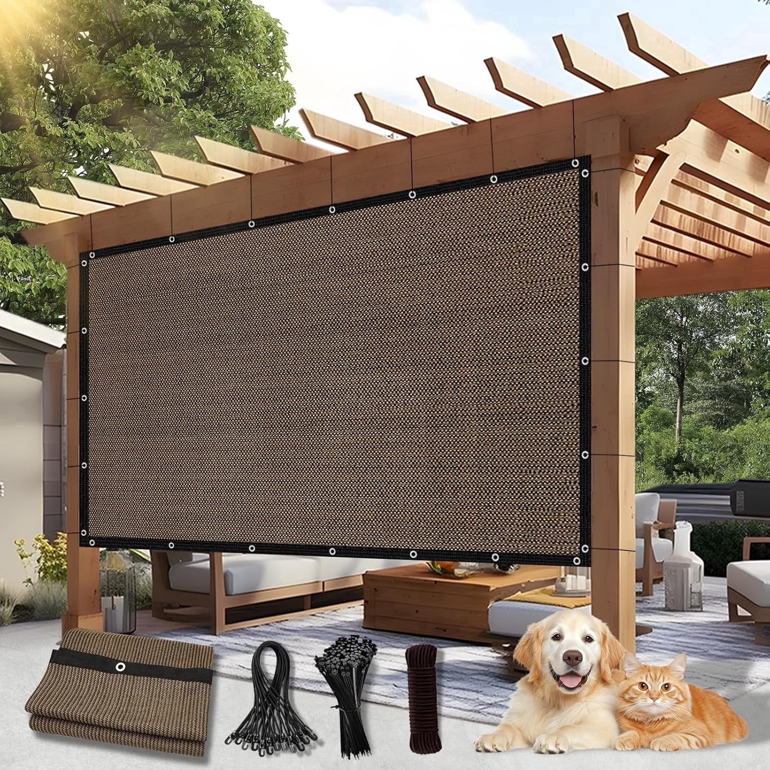 90% UV Block Sun Shade Cloth with Grommets, Outdoor Pergola Shade Cover ...