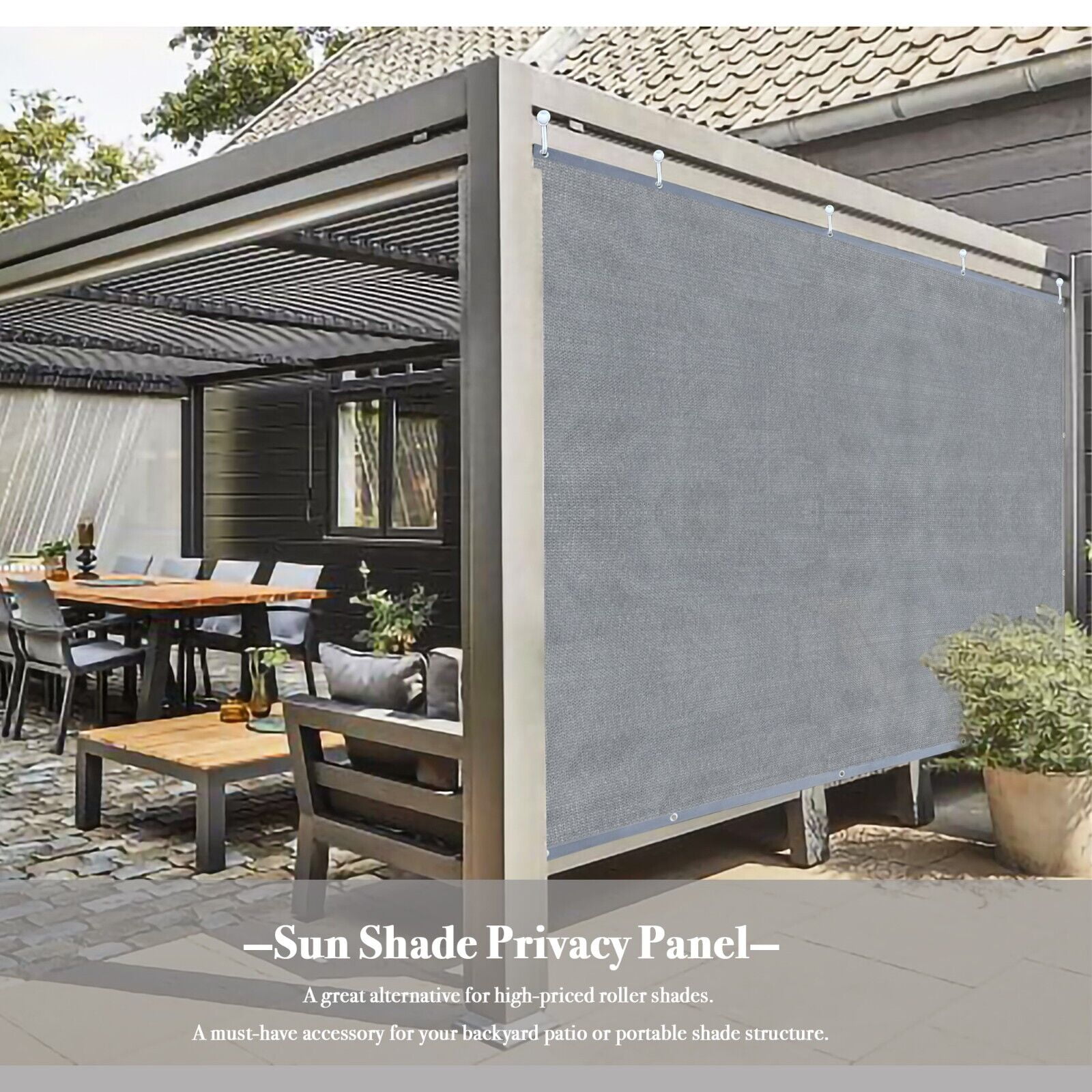 90% UV Block Sun Shade Privacy Panel with Grommets on 4 Sides for Patio ...