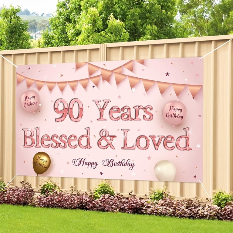 Happy 90th Birthday Signs Happy 95th Birthday Black PVC Party Sign