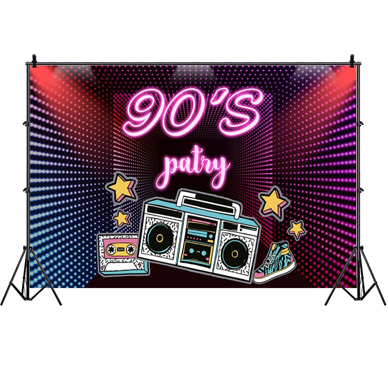 90's Backdrop Hip Hop Disco Graffiti Music Dance Party Photo Background ...