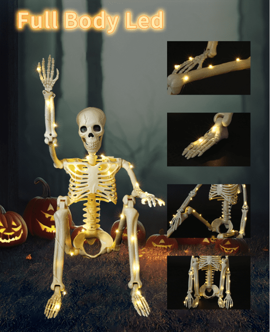 90 cm LED Halloween Skeleton Figure Halloween Skeleton Decoration ...