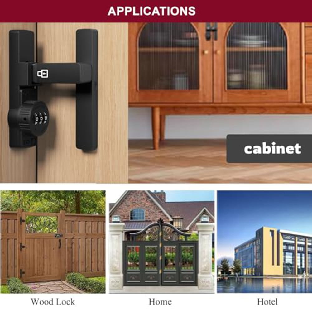 90 degree black combination lock sliding door lock 3 digit combination ...