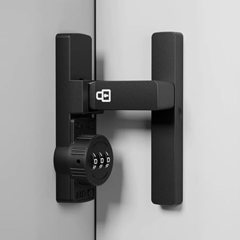 90 degree black combination lock sliding door lock 3 digit combination ...