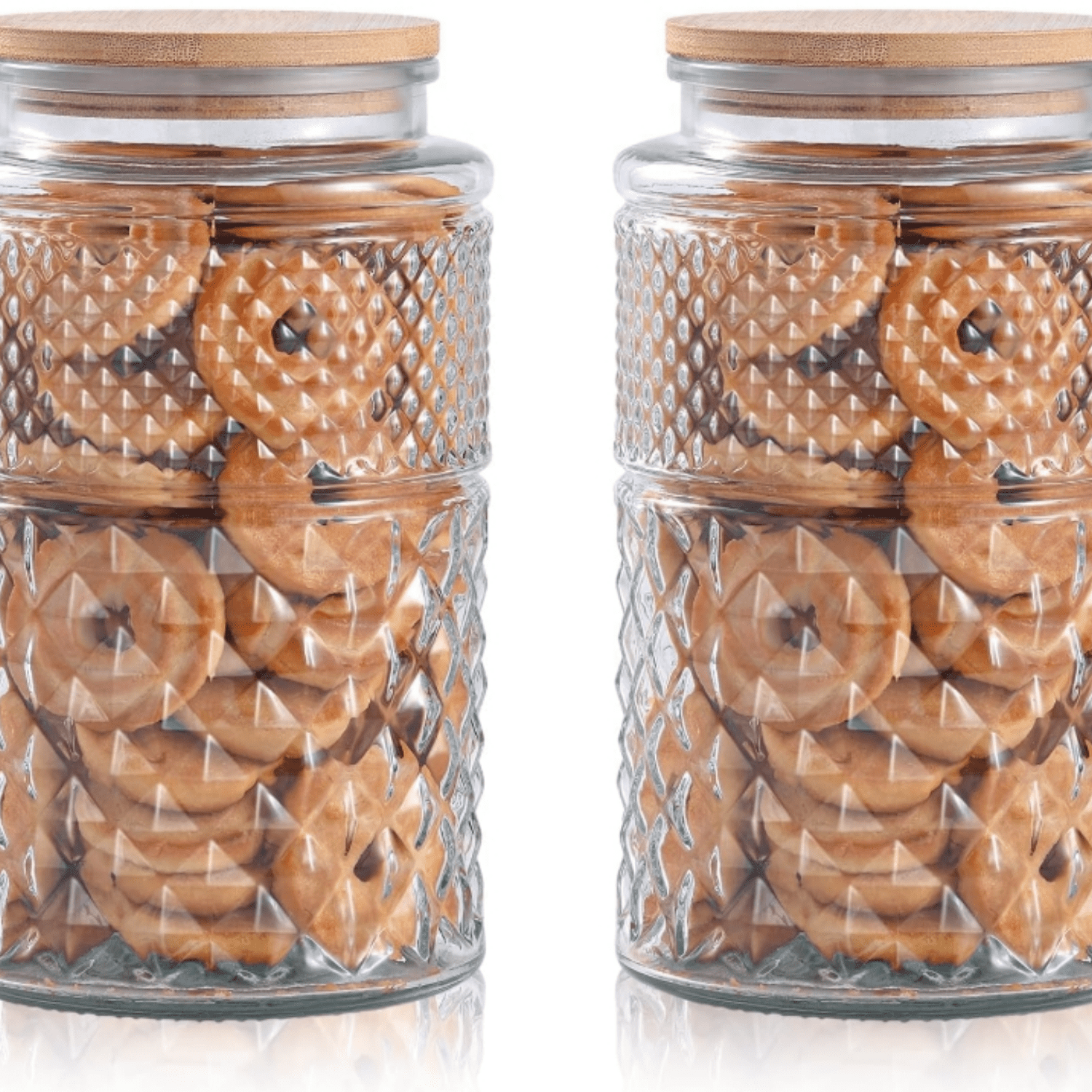 90 oz | 0.7 Gallon Large Cookie Jar, Glass Jar with Airtight Lid, D ...