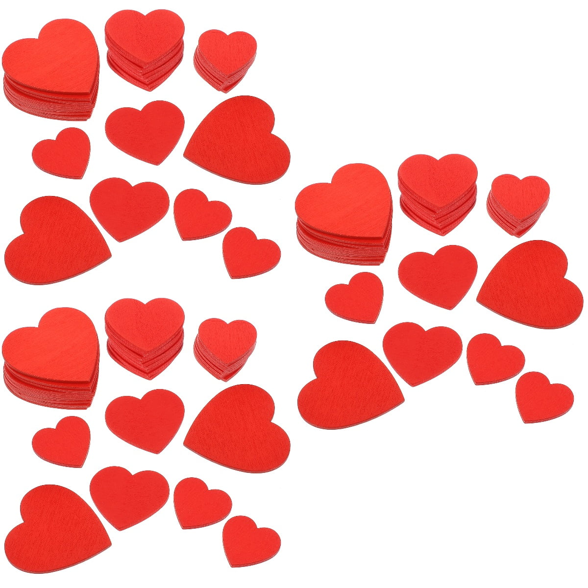 90 pcs DIY Wood Heart-shaped Decors Wooden Heart-shape DIY Decors Party ...