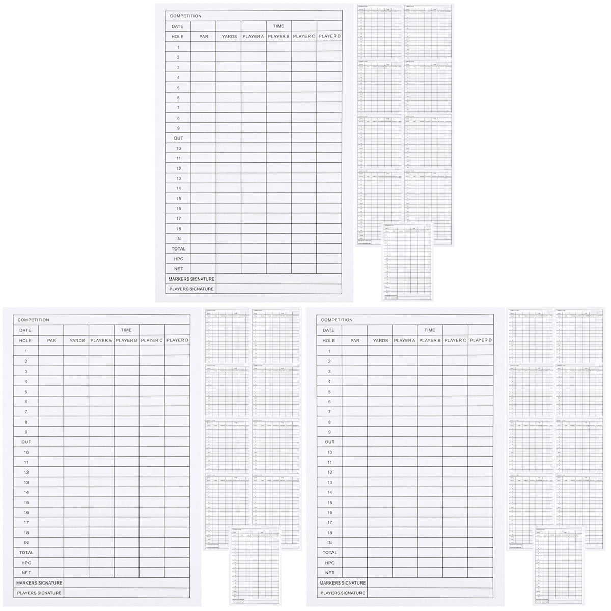 90 pcs Golfs Score Record Cards Coated Paper Scorecards Score Record ...
