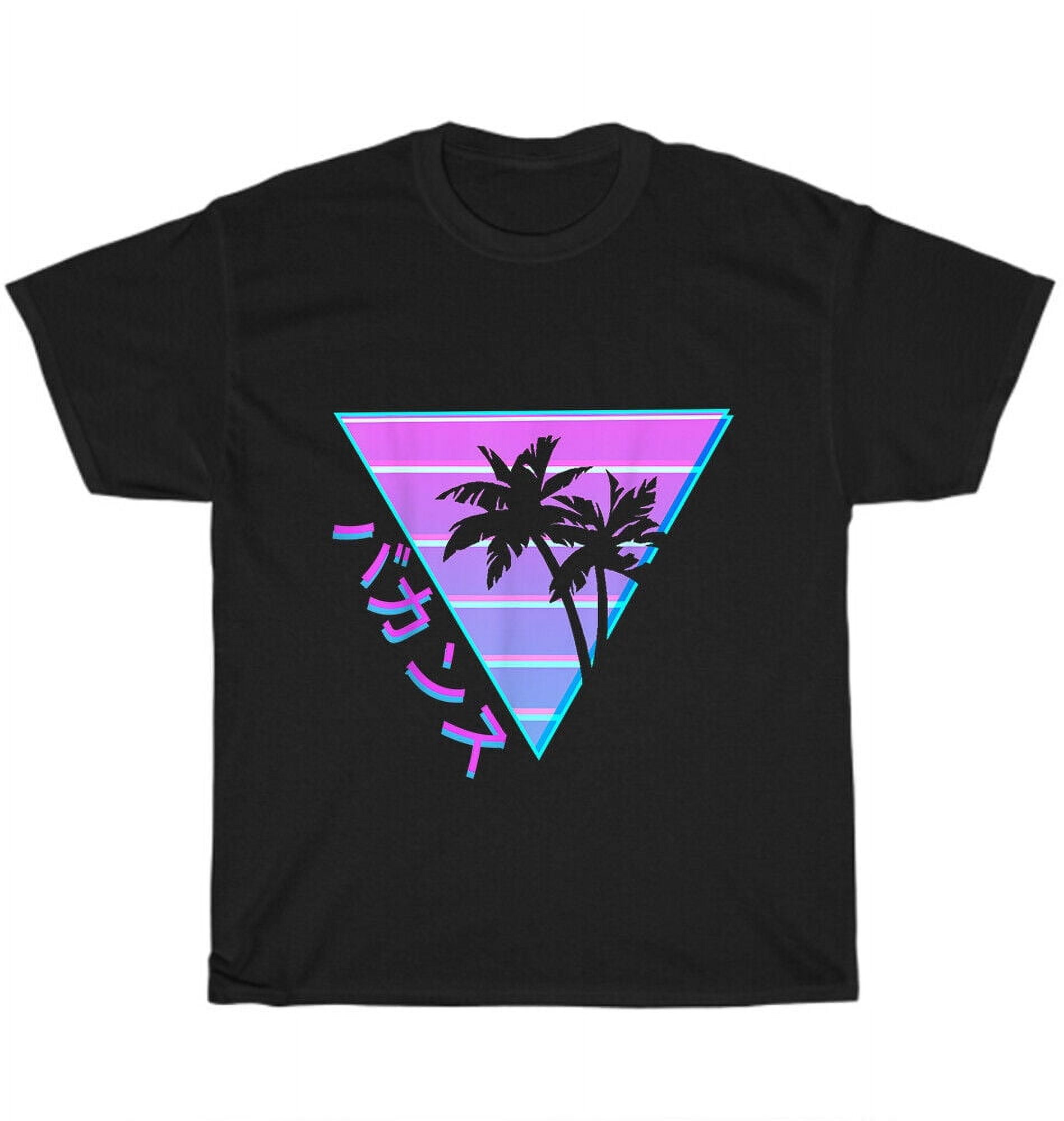 90's Retro Palm Tree Japanese Otaku Aesthetic Vaporwave Art T-Shirt Tee ...