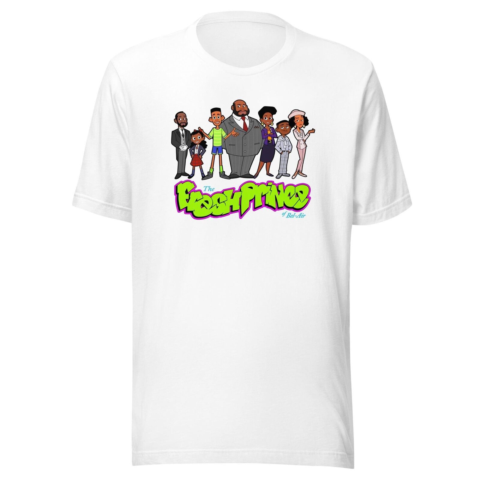 90's T-shirt Famous Black TV Sitcom Animated Cast Portrait Short Sleeve ...
