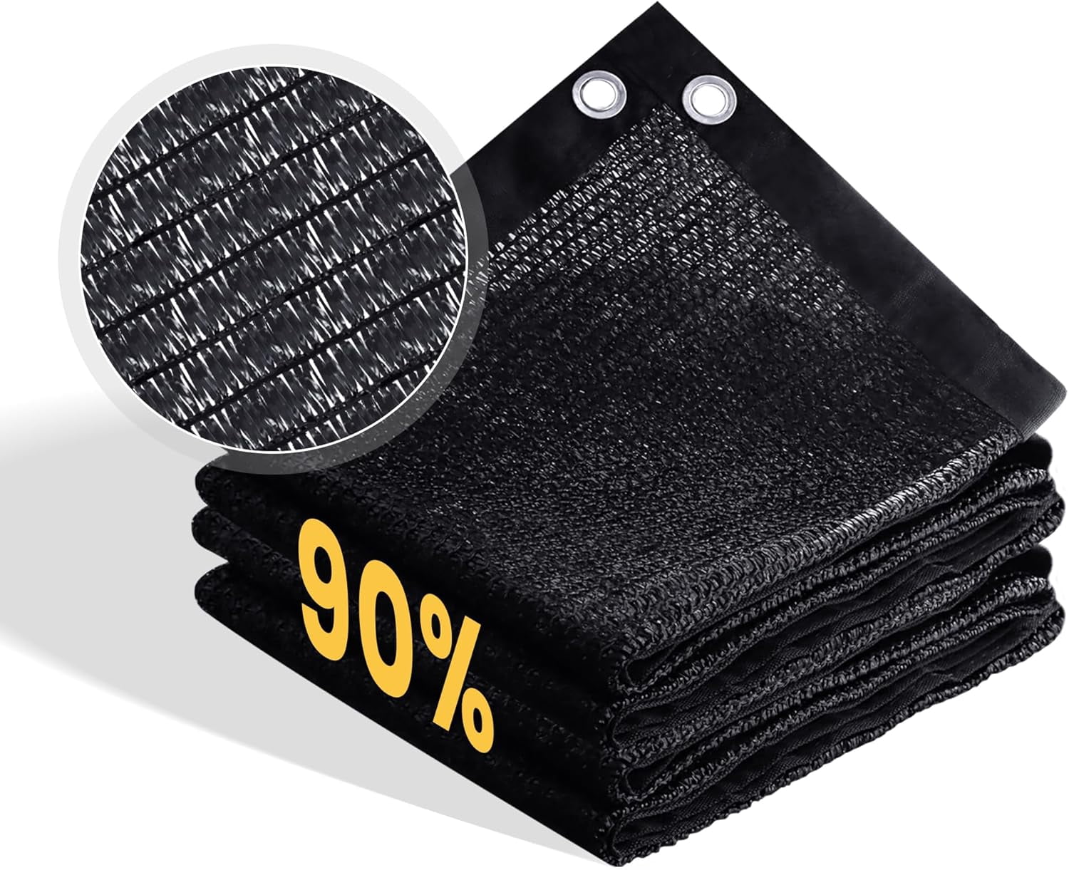 **90% shade cloth, 9x18ft durable black mesh trap with every 3 ft ...
