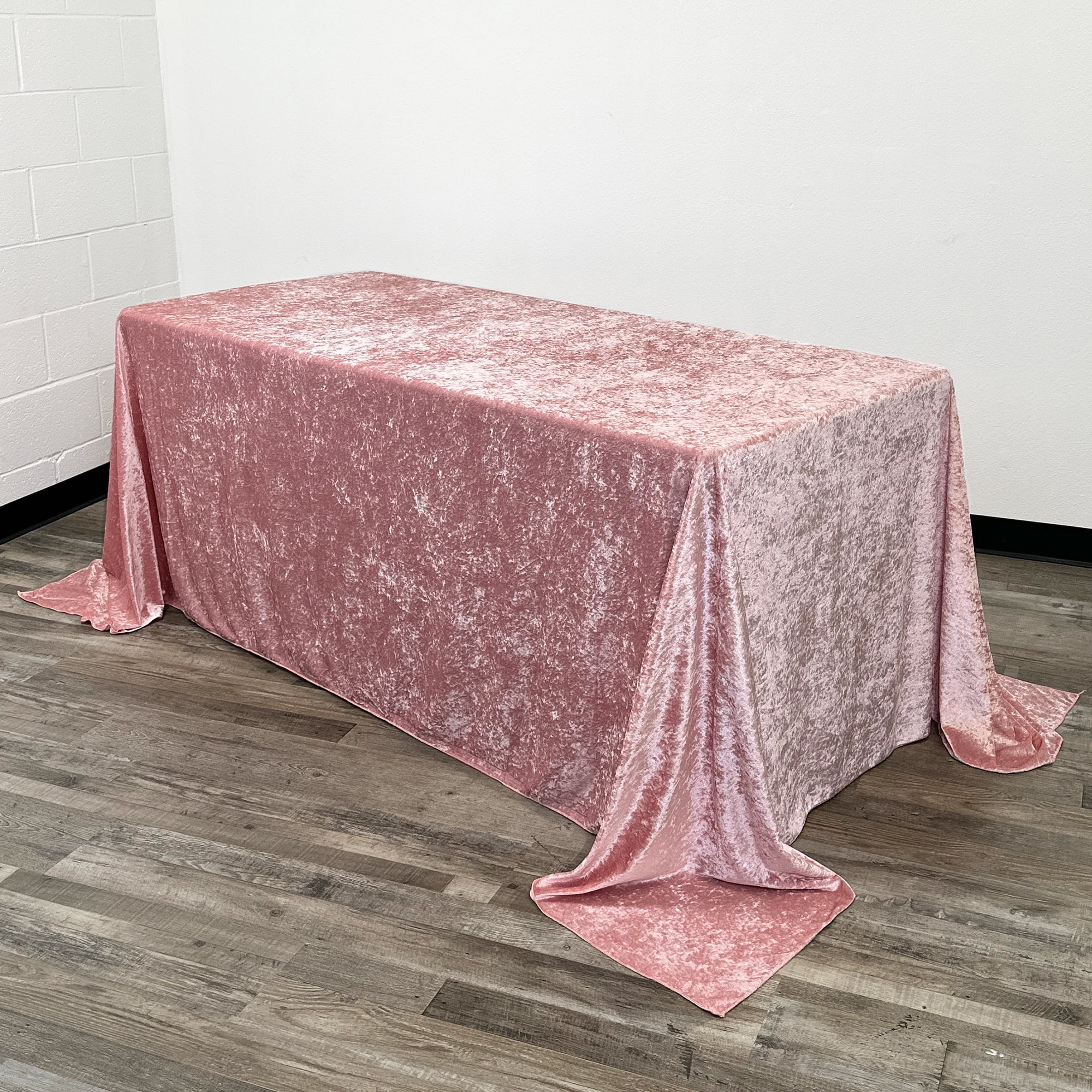 90 x 156 Inch Rectangular Crushed Velvet Tablecloth for 8 ft ...