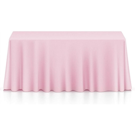 90 x 156 Inch Rectangular Pink Tablecloth, Washable Polyester Fabric ...